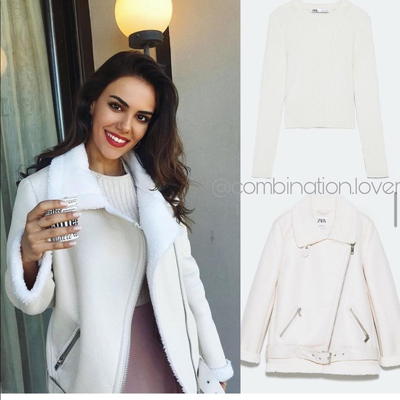 Zara | Jackets & Coats | Zara Cream Aviator Jacket | Poshmark